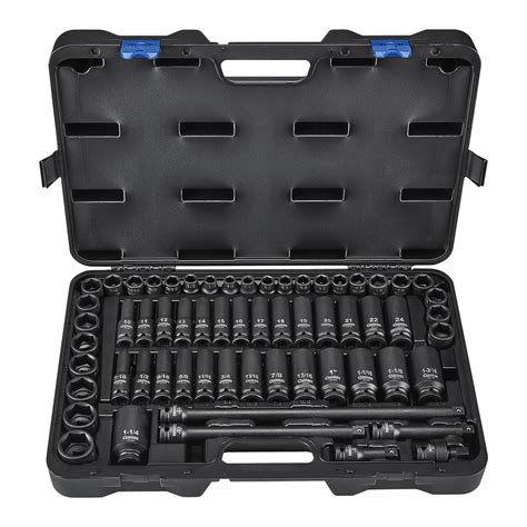 Quinn 12 In Drive Sae And Metric Master Impact Socket Set 61 Piece