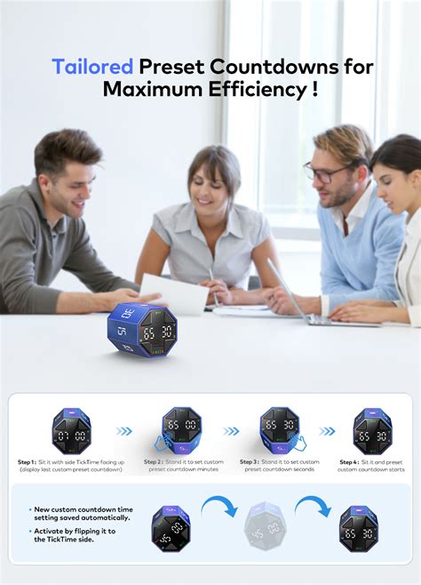 Llano Ticktime Octagon Pomodoro Timer Clock Desk Productivity Cube