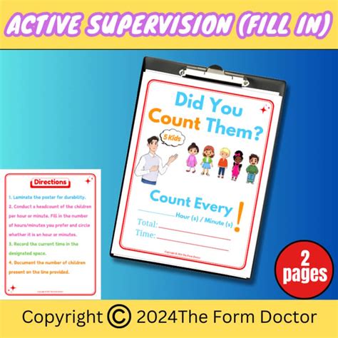 Asian Male Teacher Active Supervision Poster Fill In By The Form Doctor