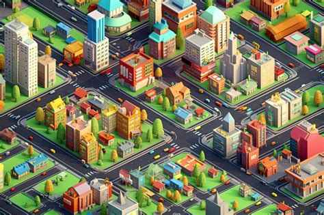 Premium Photo Isometric Map Of A City With Many Blocks