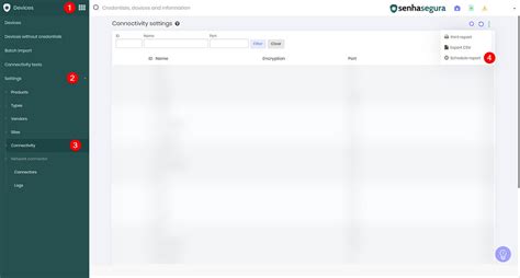 How To Create Connectivity Settings Schedule Report Pam Core Segura