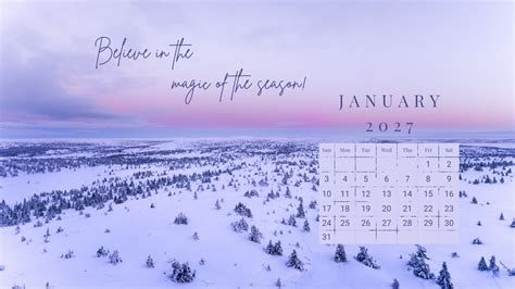 10 January 2027 Desktop Calendar Wallpaper