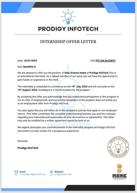 Nanditha S On Linkedin Prodigyinfotech Datascience Internship