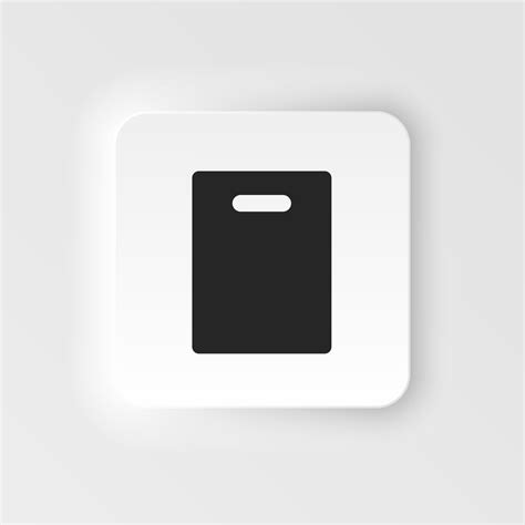 Bag Shopping Neumorphic Style Vector Icon Simple Element Illustration