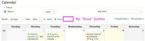 Defect 32194 Calendar Page Lacks Buttons To Manage Custom Queries Redmine