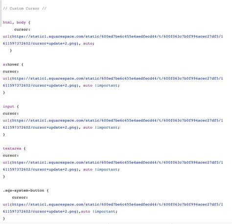 Override Cursor With Custom Image Customize With Code Squarespace Forum