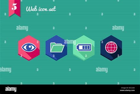 Web Applications Flat Icon Set Global Seo Elements Vector File Layered For Easy Editing Stock