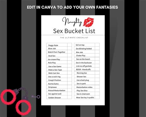 Sex Bucket List Printable Adult Game Sex Challenge Sexy T For