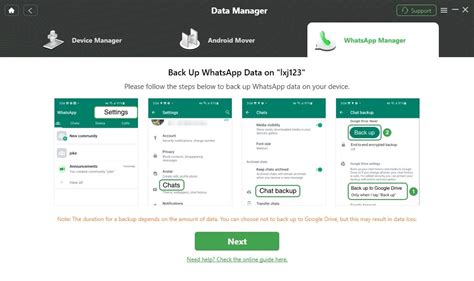 DroidKit Online Guide Restore WhatsApp Backup