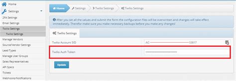 Changing Your Twilio Authentication Token