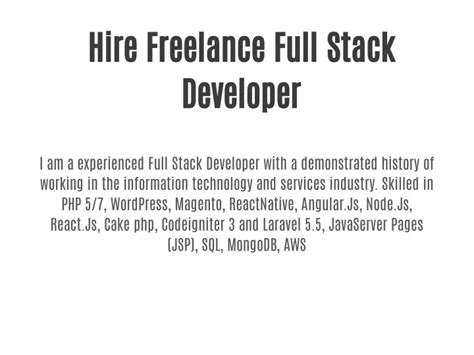 Ppt Freelance Full Stack Developer Hire Freelance Full Stack