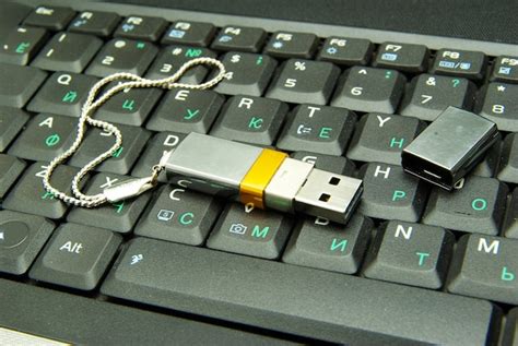 Premium Photo Usb Flash Drive On Keyboard