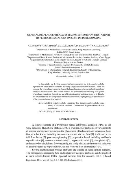 Pdf Generalized Laguerre Gauss Radau Scheme For The First Order