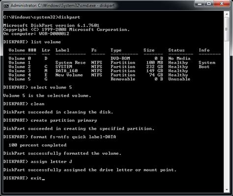 Formatting Device Diskpart Dom S I T Humdrum
