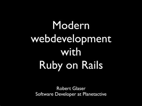 Modern Webdevelopment With Ruby On Rails Key Databases Computer