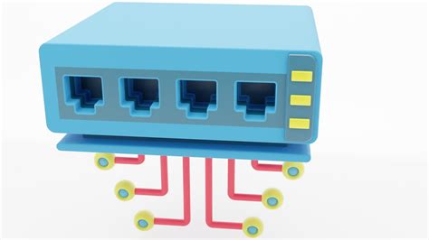 3d model 3d icon of switch network device on computer network for