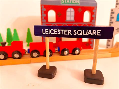 Custom Wooden Train Station Sign Single Sign Compatible With Brio