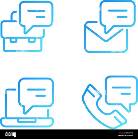 Corporate Chat Communication Pixel Perfect Gradient Linear Vector Icons Set Stock Vector Image