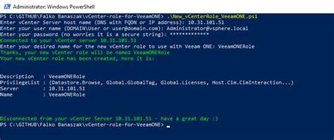 vcenter role for veeam one with powercli virtualhome blog