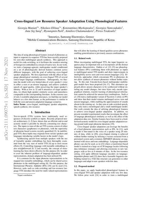 Cross Lingual Low Resource Speaker Adaptation Using Phonological