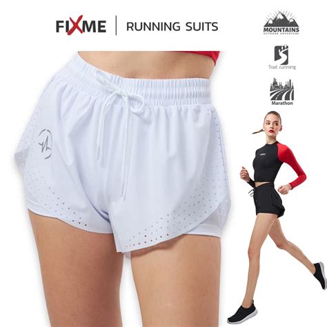 Snow กางเกงออกกำลังกายขาสั้น กางเกงวิ่ง มีซับใน กางเกงวิ่งขาสั้น Fixmesport Thaipick