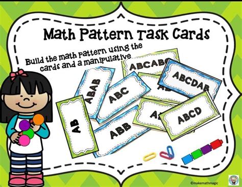 math pattern task cards math patterns patterns task cards