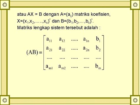Aplikasi Matriks SISTEM PERSAMAAN LINIER SISTEM PERSAMAAN LINEAR