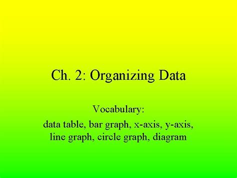 Ch 2 Organizing Data Vocabulary Data Table Bar