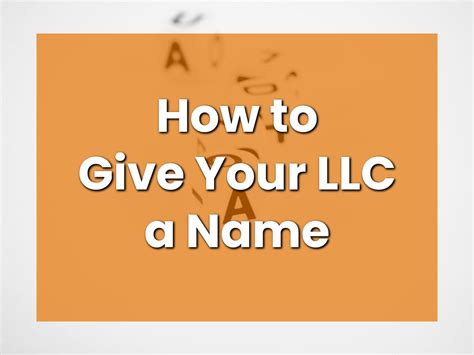 How To Give Your LLC A Name MyCompanyWorks