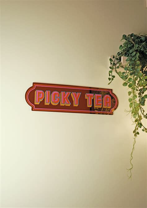 Picky Tea Rectangle Sign Playful Pink Printedweird