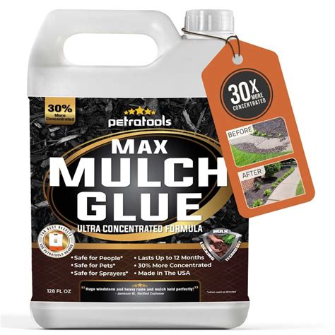 PetraTools Max Mulch Glue For Landscaping Concentrate Covers 6000 1200 Sq Ft Mulch Binder