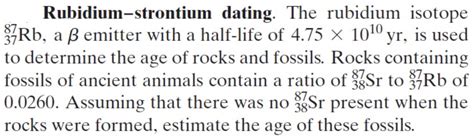 Solved Rubidium Strontium Dating The Rubidium Isotope