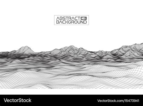 Abstract Wireframe Landscape Background Royalty Free Vector