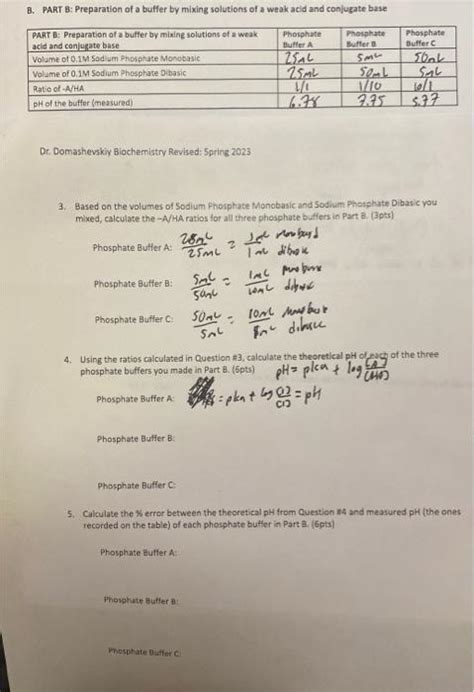 B PART B Preparation Of A Buffer By Mixing Chegg Com