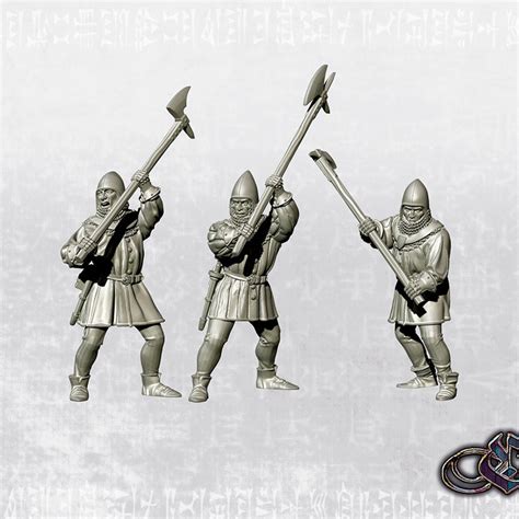 Infantrymen With Poleaxe Western Europe 14th Century 28mm Historic Scale Ezipion