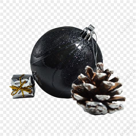 크리스마스 블랙 장식 공 소나무 콘 선물 상자솔방울구체 Png 일러스트 무료 다운로드 Lovepik