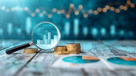 Business Analytics Illustrated With Magnifying Glass Over Charts In Flat Design Style Premium