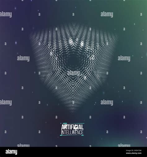 Artificial Intelligence With Abstract White Neon Wireframes Stock Vector Image And Art Alamy