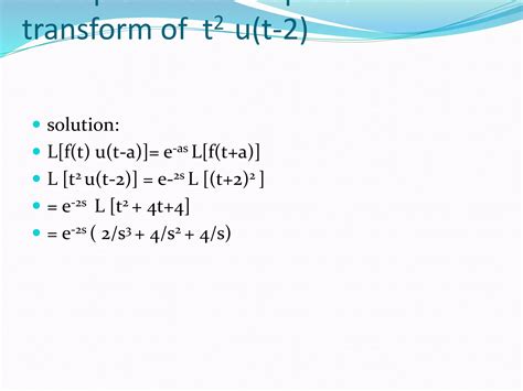 Laplace Transform Unit Step Function Second Shifting Theorem Dirac Delta Function Pptx