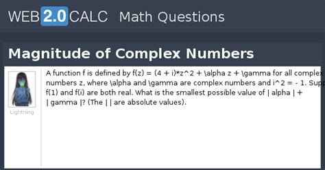 View Question Magnitude Of Complex Numbers