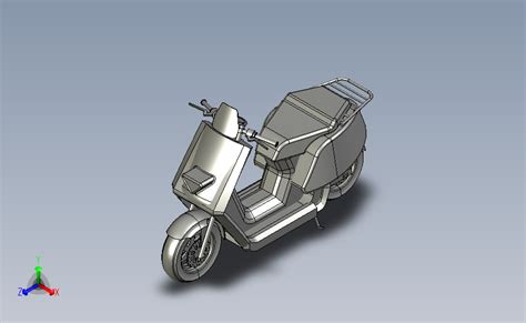 踏板车 摩托车step模型图纸下载 懒石网