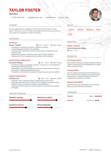 Secretary Resume Examples Guide For
