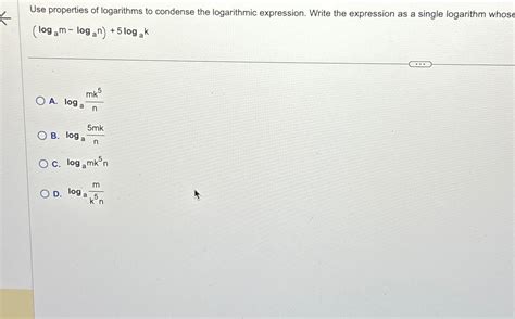 Solved Use Properties Of Logarithms To Condense The