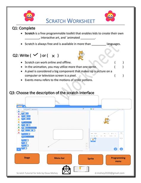 Scratch Course Worksheet 2023pdf