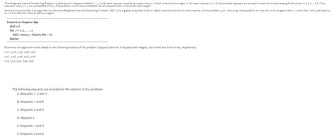Answered The Weighted Interval Scheduling Bartleby
