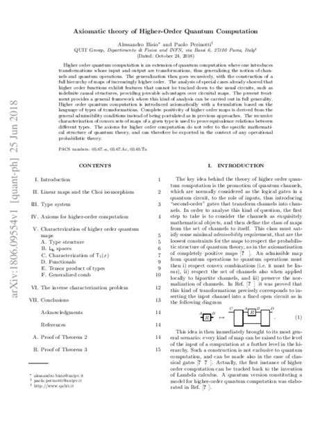 Pdf Axiomatic Theory Of Higher Order Quantum Computation