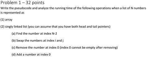 Problem Points Write The Pseudocode And Chegg