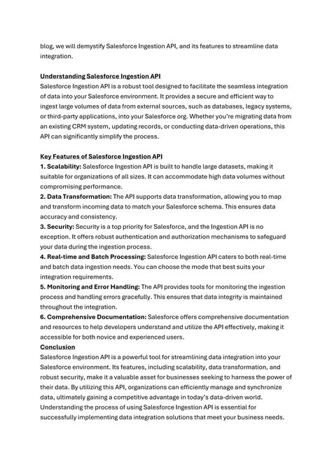 Demystifying Salesforce Ingestion Api Pdf