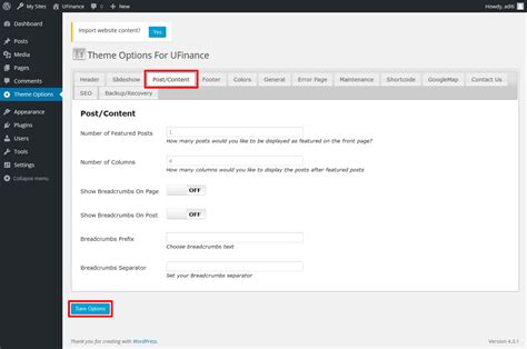 theme options in woocommerce templatetoaster web design software