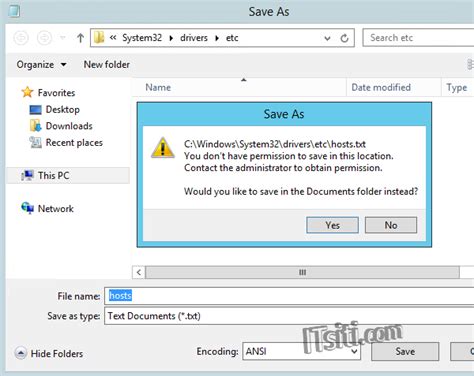 windows hosts file you don t have permission to save in this location